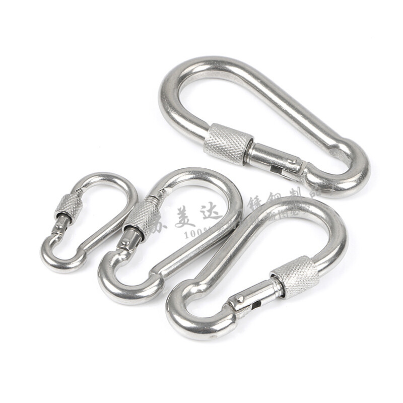 Stainless Steel Carabiner Snap Spring Clip Hook Karabiner Locking ...