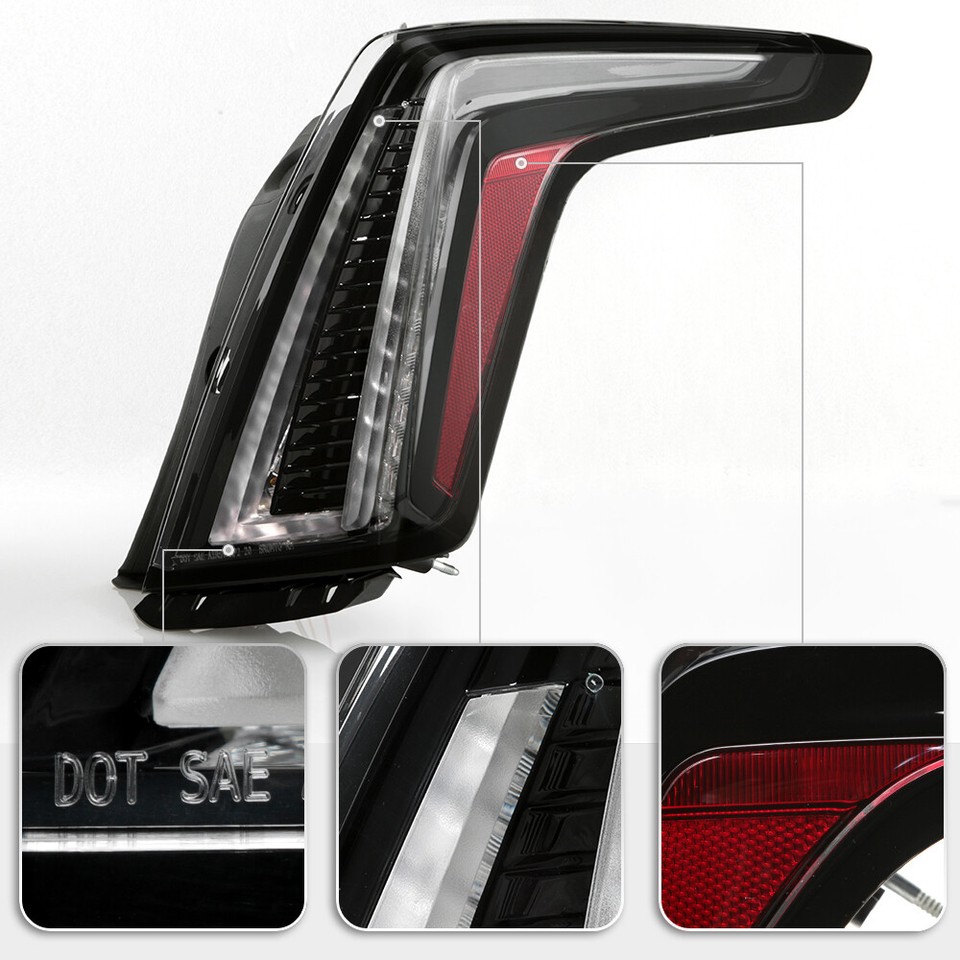 2017-2021 Cadillac XT5 w/ Sport Package Black LED Tail Light Lamp ...