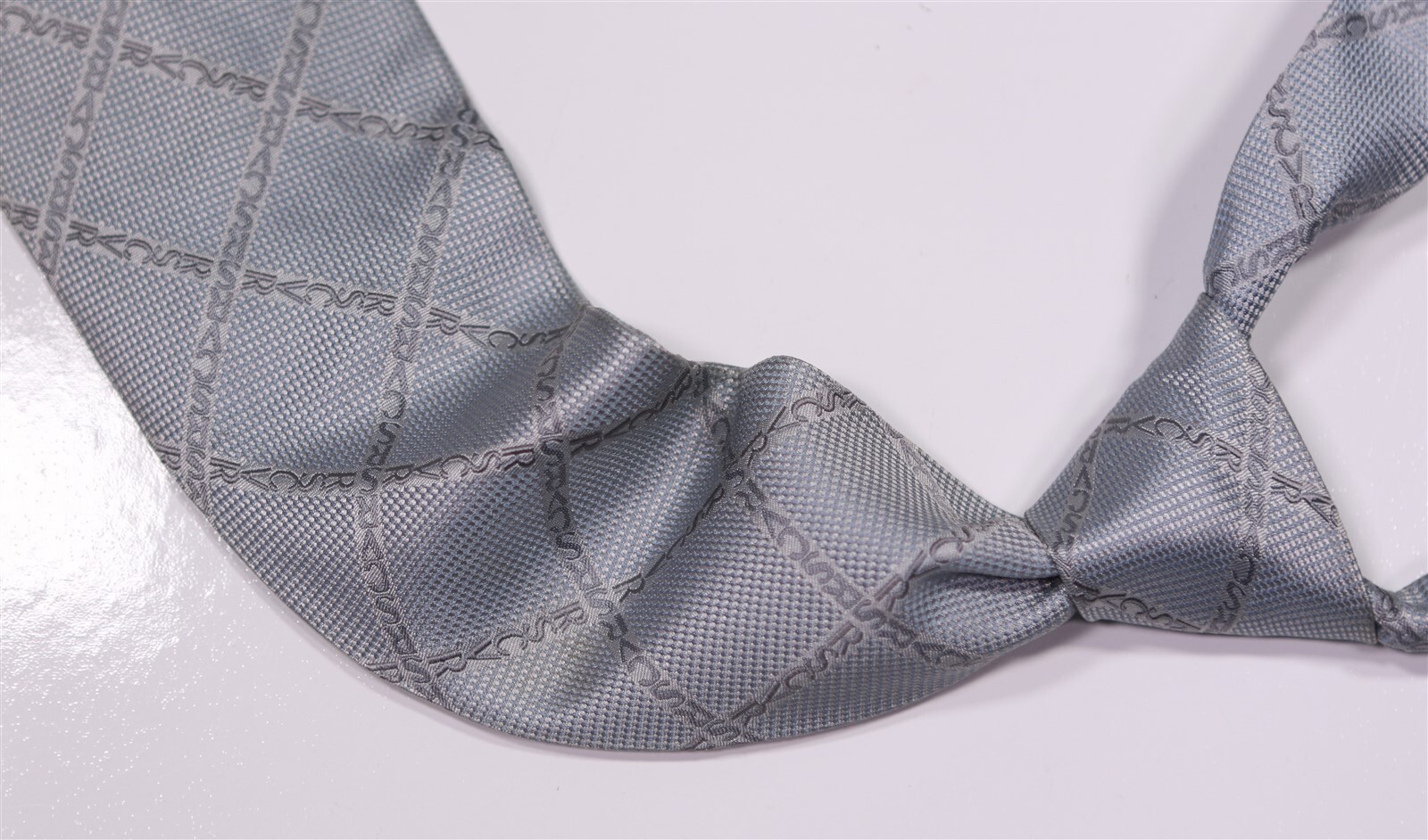 Gianni Versace Vintage 1990's Aqua Blue Checkered Log… - Gem