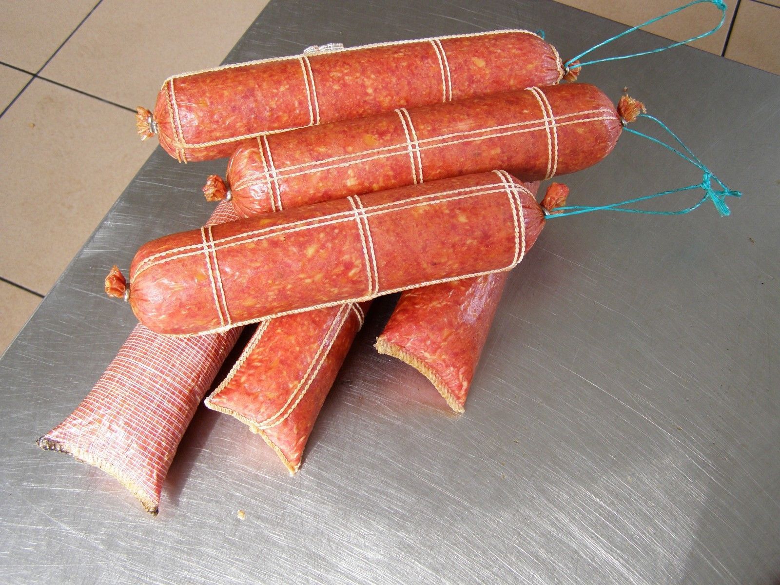 40 Handmade Sausage Casings, Fibrous in Shape of Sheep Blind Gut with 3 ...