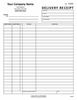 100 Sales Delivery Shipping Receipts / 2 Part Carbonless / 8.5 x 11 ...