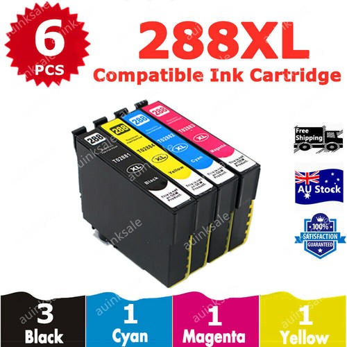 6x Non-OEM 288XL 288 XL Ink Cartridges for Epson Expression XP240 XP ...