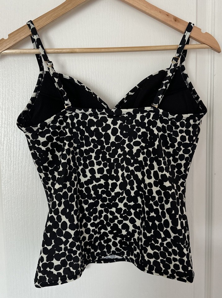 Victoria’s Secret Swimsuit Black & White Padded Pushup Tankini Top 36C ...