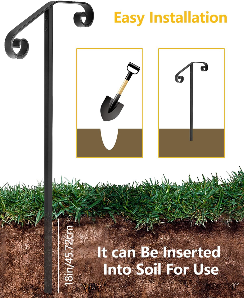 Single Post Handrails for Outdoor Steps Wrought Iron Single Post ...