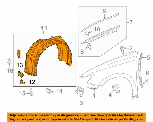 53875-33200 Toyota Liner, front fender, rh 5387533200, New Genuine OEM ...