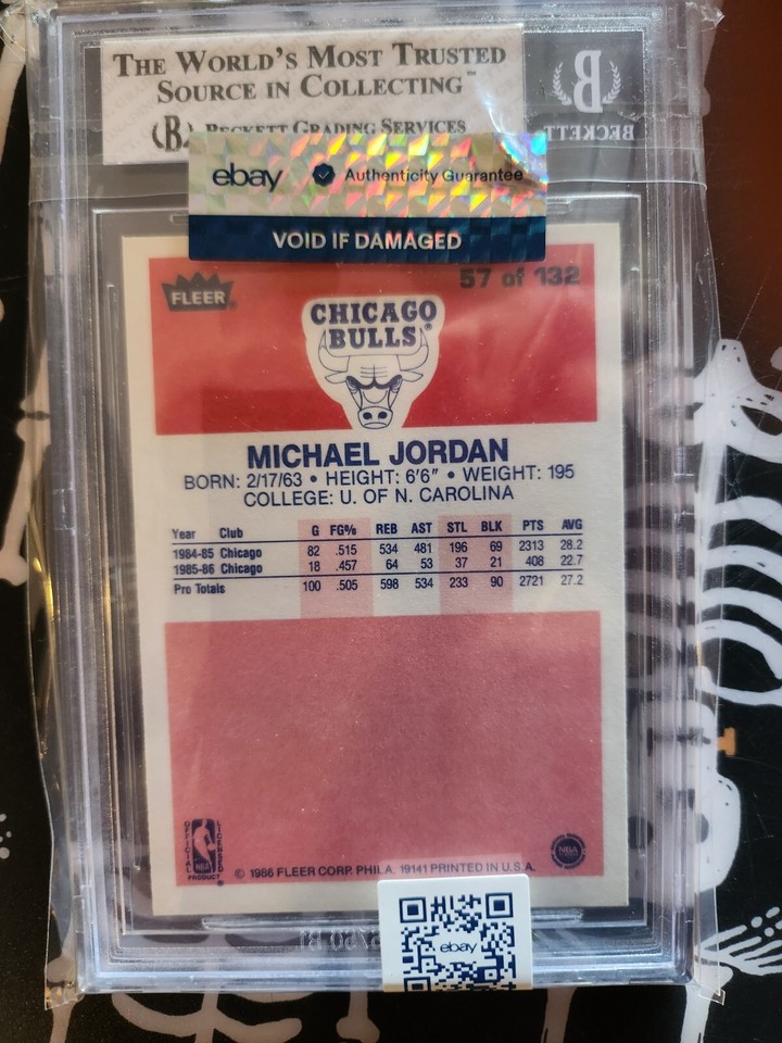 1986 FLEER #57 MICHAEL JORDAN RC BULLS HOF BGS 7.5 | eBay