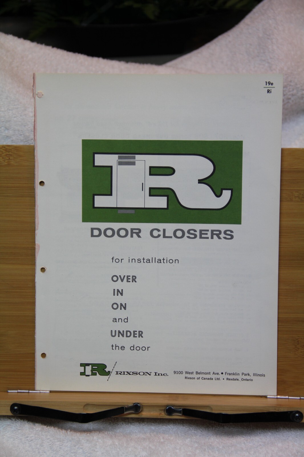 Rixson Inc Franklin Park IL Door Closer Brochure 8p Circa 1963 Vintage ...