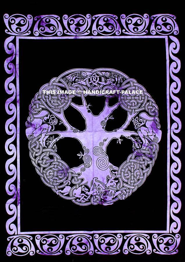 Celtic Tree of Life Infinity Knot Druid Pagan Tapestry Wall Hanging ...