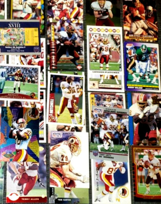 Lot of 25 Football Trading Cards Washington Redskins Assorted Years ...