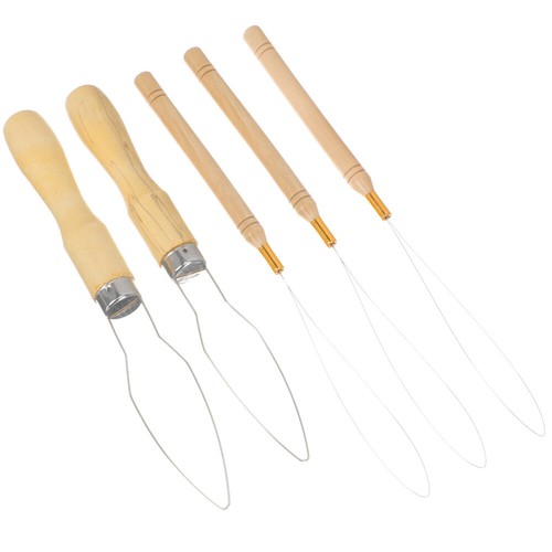 5 Pcs Beard Tool Kit Wire Threader Beading Device Hair Sewing Extension ...