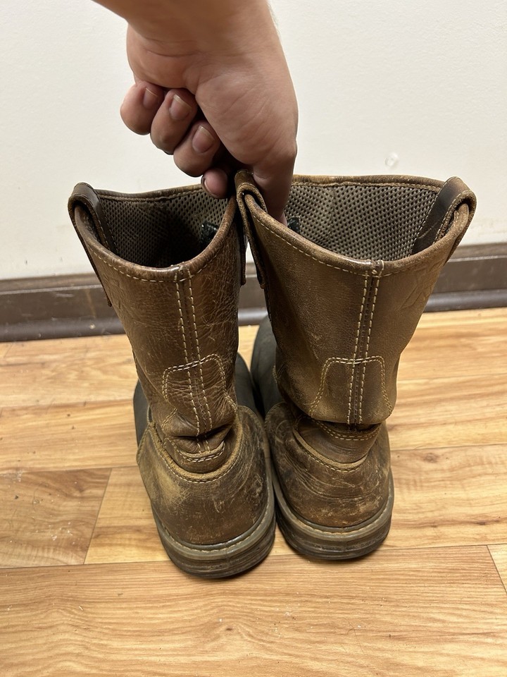 Wolverine Wellington W04727 Men’s Leather Boots 9M Brown Work Steel Toe ...