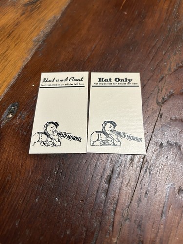 Phillip Morris Advertising Hat & Coat Check Tags-1E | eBay