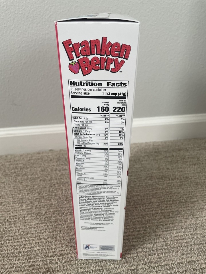 FrankenBerry Cereal Fuzzy Collector Promo Box, General Mills SOLD OUT ...