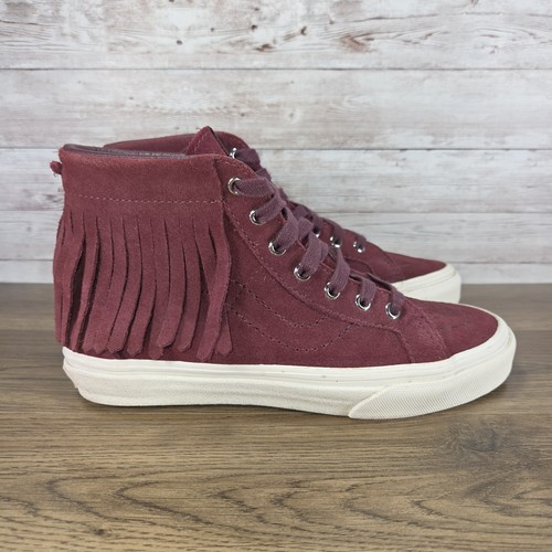 Vans Sk8-Hi Fringe Moccasin Port Royale Maroon Sneakers Women’s Size 5 ...