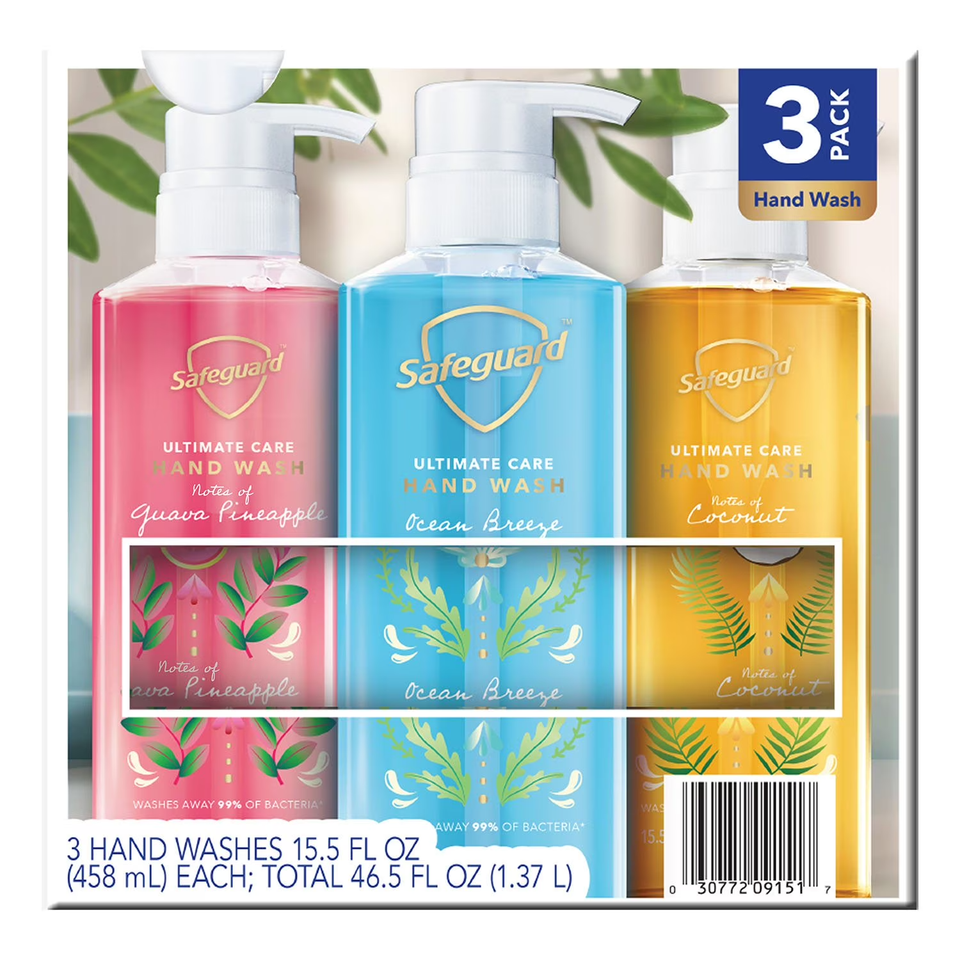 Safeguard Ultimate Care Antibacterial Hand Wash Variety Pack 15.5 oz 3 ...