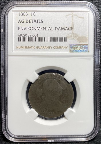 1803 Draped Bust Large Cent 1C, RARE Early American United States US ...