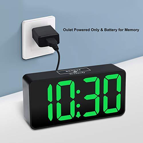 DreamSky Compact Digital Alarm Clock with USB Port for Charging, 0-100% ...