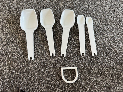 Tupperware Metric Magic Measuring Spoons Set White 5pc New | eBay