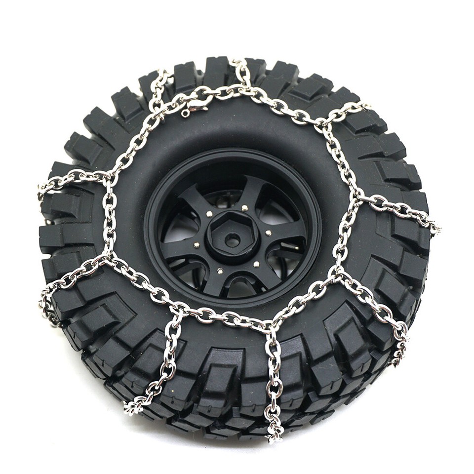 Metal Snow Chain Anti-skid Chains 114/120mm for 1/10 RC Car TRX4 Axial ...