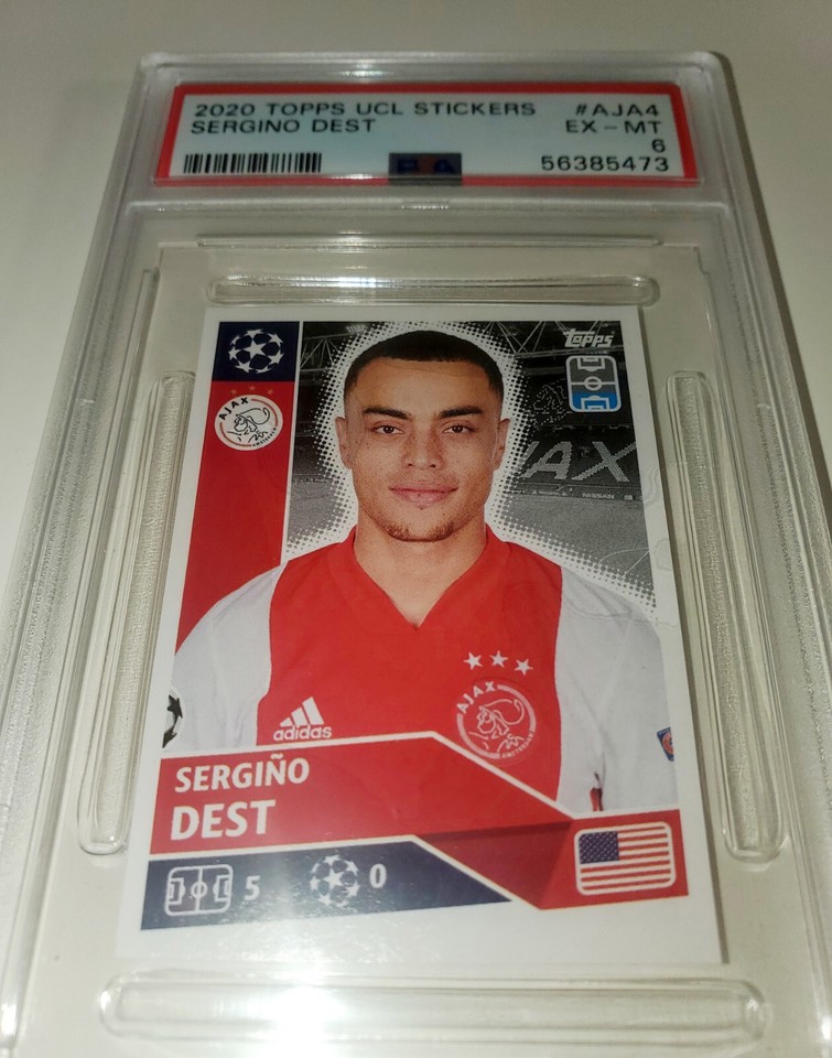 2020 Topps UCL Stickers Sergino Dest RC PSA 6 No. AJA4 | eBay