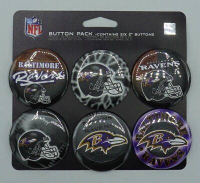 NFL Baltimore Ravens Wincraft 6 Pack 2 Inch Round Button Sheet NEW! | eBay