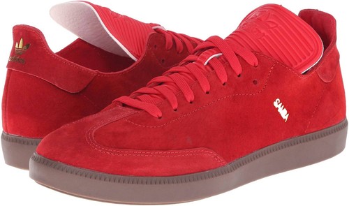 NEW Adidas Samba MC Sneakers Mens US 10 Red Suade Shoe Gold Foiled ...
