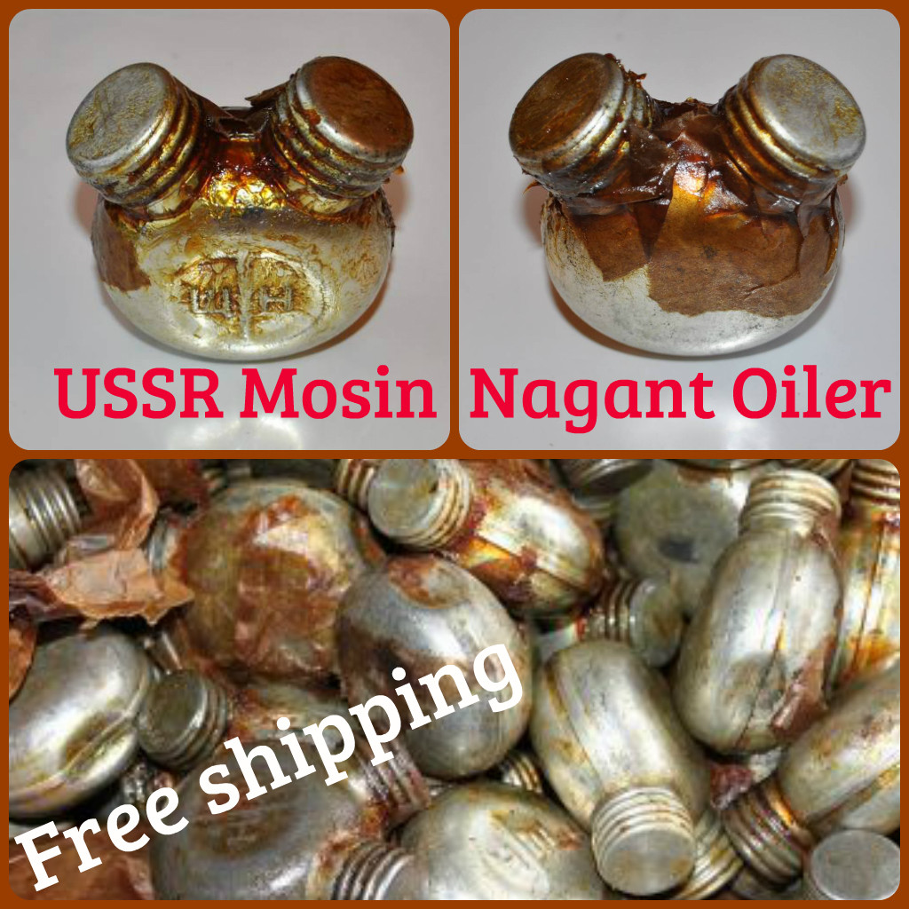 USSR Army Mosin Nagant Oiler Double Compartment Dual Oil Can Bottle ...
