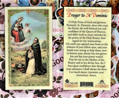 Prayer to St. Saint Dominic - Laminated Holy Card HC9-103E | eBay