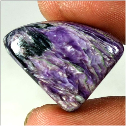 23.95Cts 100% Natural Russian Blue Charoite Fancy Cab Loose Gemstones ...