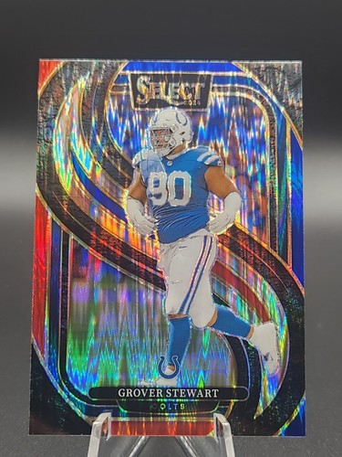 2024 Select Football Grover Stewart Red & Blue Shock Prizm Colts | eBay