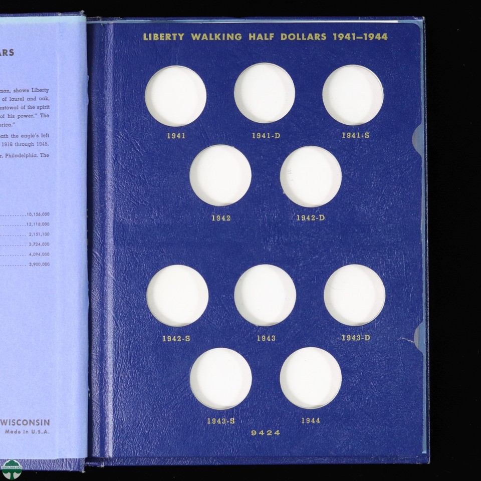 Whitman Album 9424 - Walking Lib Halves 1941-1947 - 2 Pages - 1960 ...