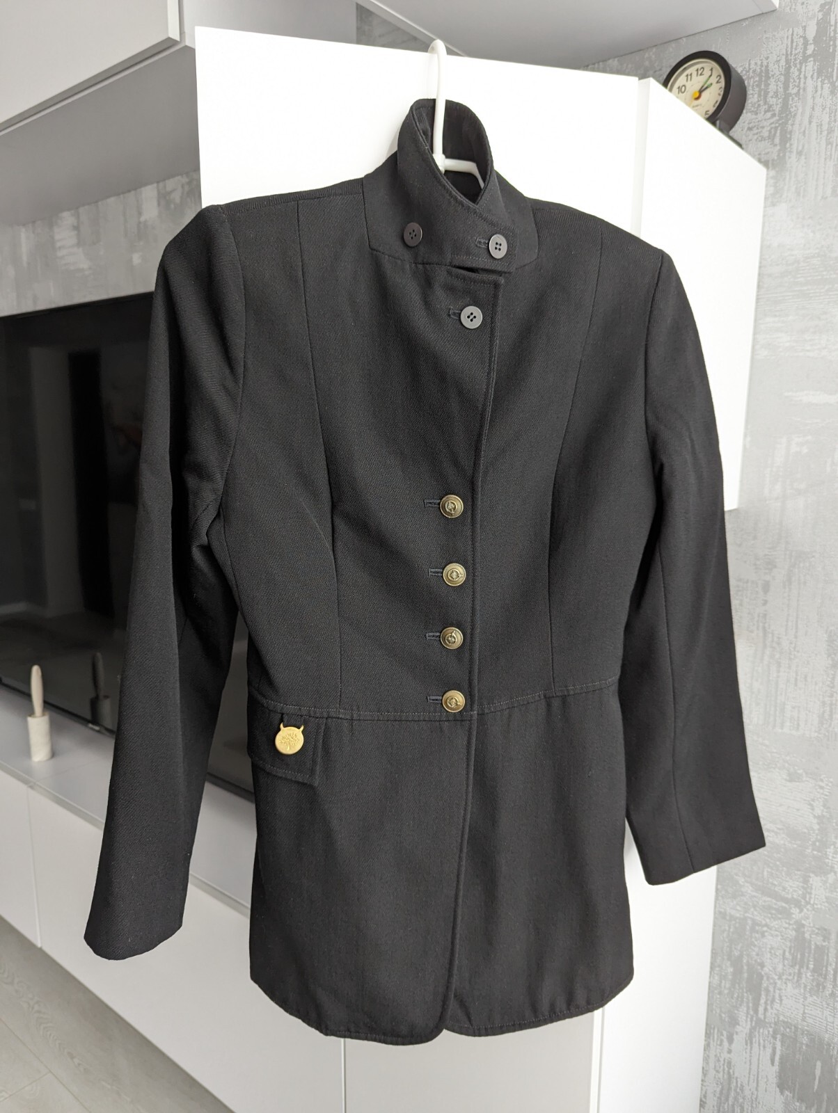 Mulberry Vintage Womens Wool Military Button Jacket Blazer Black Sz M ...