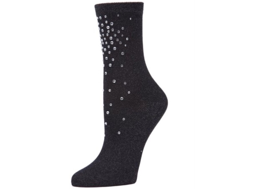 Memoi Women's Rhinestone Cascade Shimmer Crew Sock Size 9-11 NWT 1J6235 ...