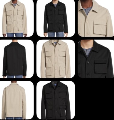 SALE George Mens Utility Jacket, Black or Stonewash, New | eBay