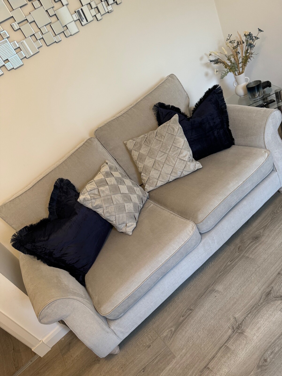 2 x grey 3 seater sofas , slightly used, Next Home Ashford Sofa | eBay UK