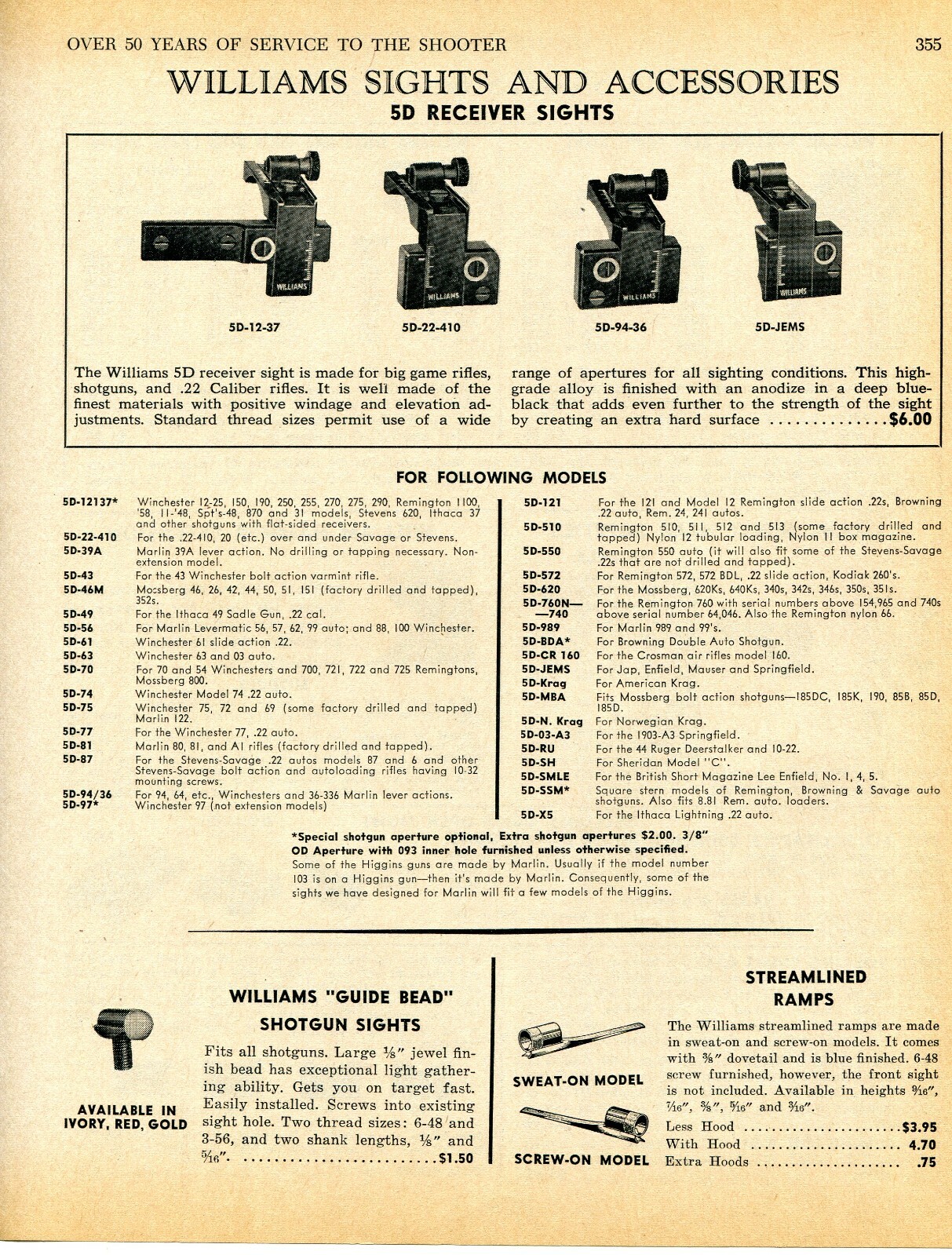1968 Print Ad of Williams 5D Rifle Receiver Sights | eBay