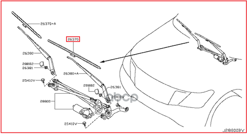 28890-1LB0A Nissan Blade assy-windshield wiper 288901LB0A, New Genuine ...