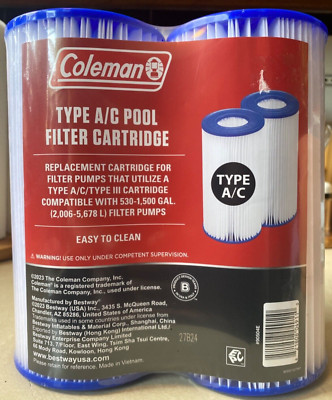 Coleman Swimming Pool Filters Type III A/C #5865E 2 Pack- Fast Free S&H ...