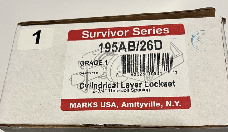 MARKS USA 195RAB/26D Lever Lockset Less Core Mechanical,Entrance,Grd. 1 ...