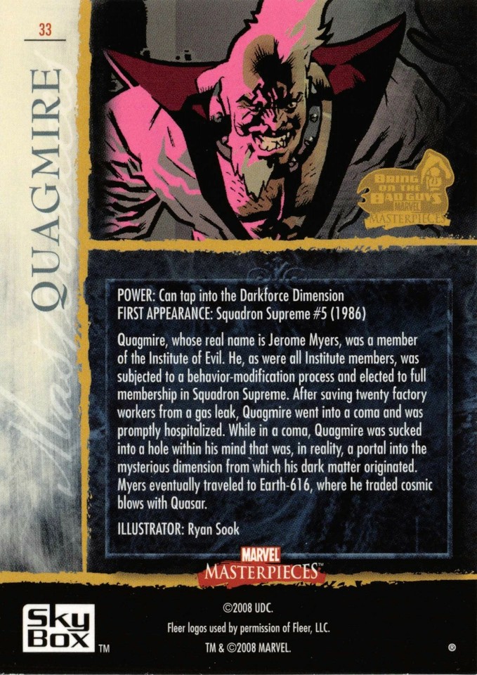 QUAGMIRE / Marvel Masterpieces Set 3 (UD 2008) BASE Trading Card #33 | eBay