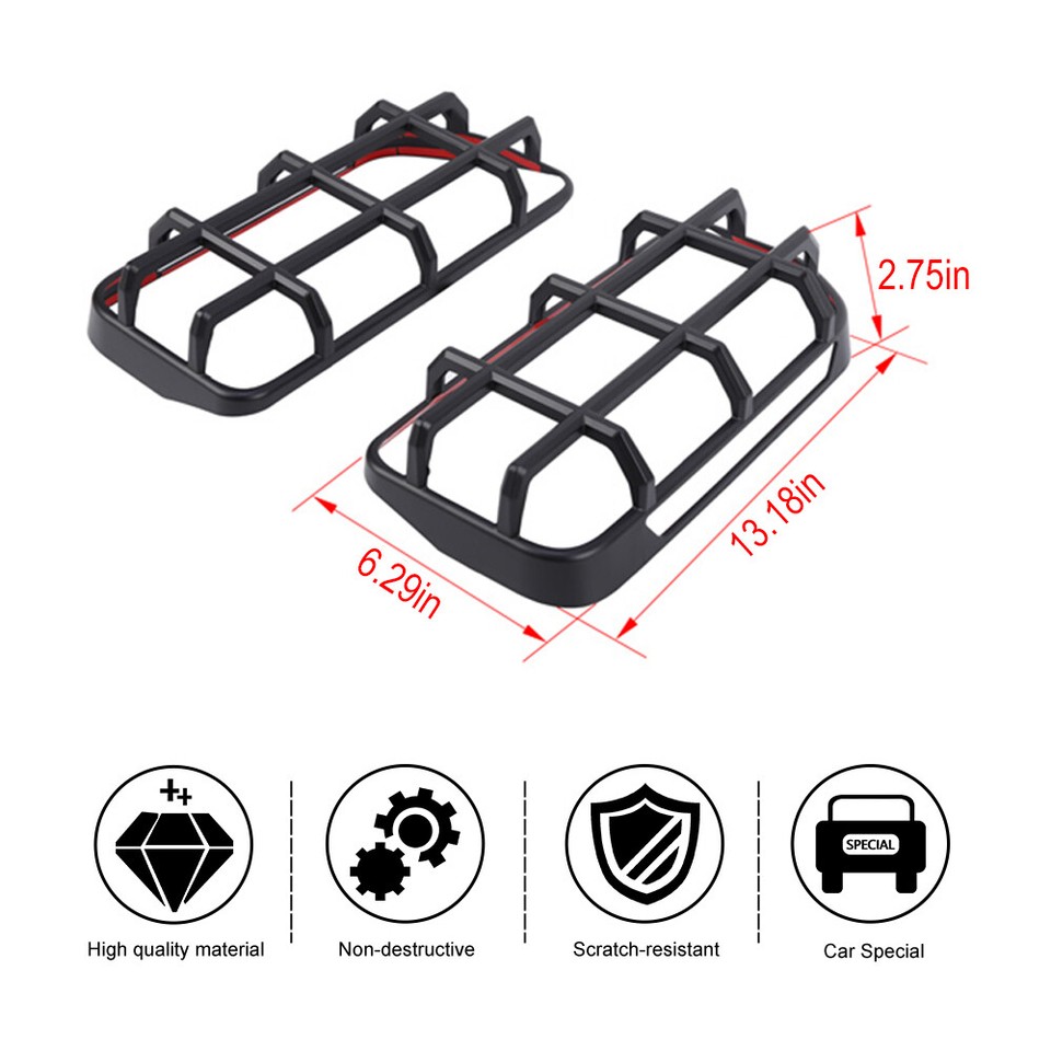 1 Pair ABS Rear Tail Light Guards Cover for Ford Bronco 2021+ Black ...