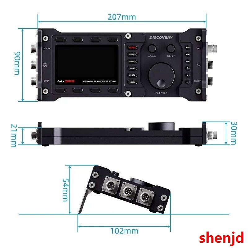 Discovery Lab599 TX-500 10W 50MHz Portable HF Transceiver All Mode ...