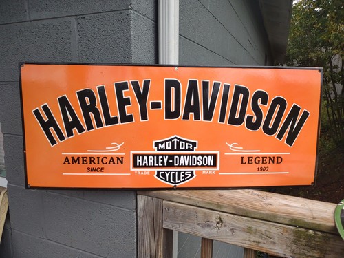 Vintage Large Harley Davidson Motorcycles Heavy Porcelain Metal ...