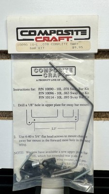 10090 Composite Craft RC Complete RC10L Sway Bar Kit .078 VINTAGE box6 ...