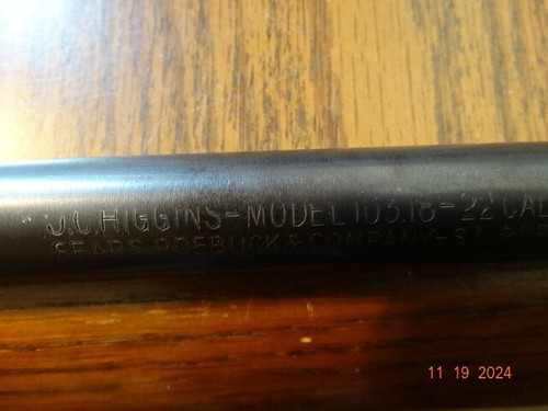 Sears J.C. Higgins model 103.18 or Marlin model 100 22cal. Barrel 24 ...