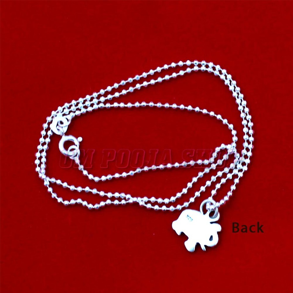 Elephant Pendant with New Design Chain in 100% Pure Silver Hathi Gaja ...