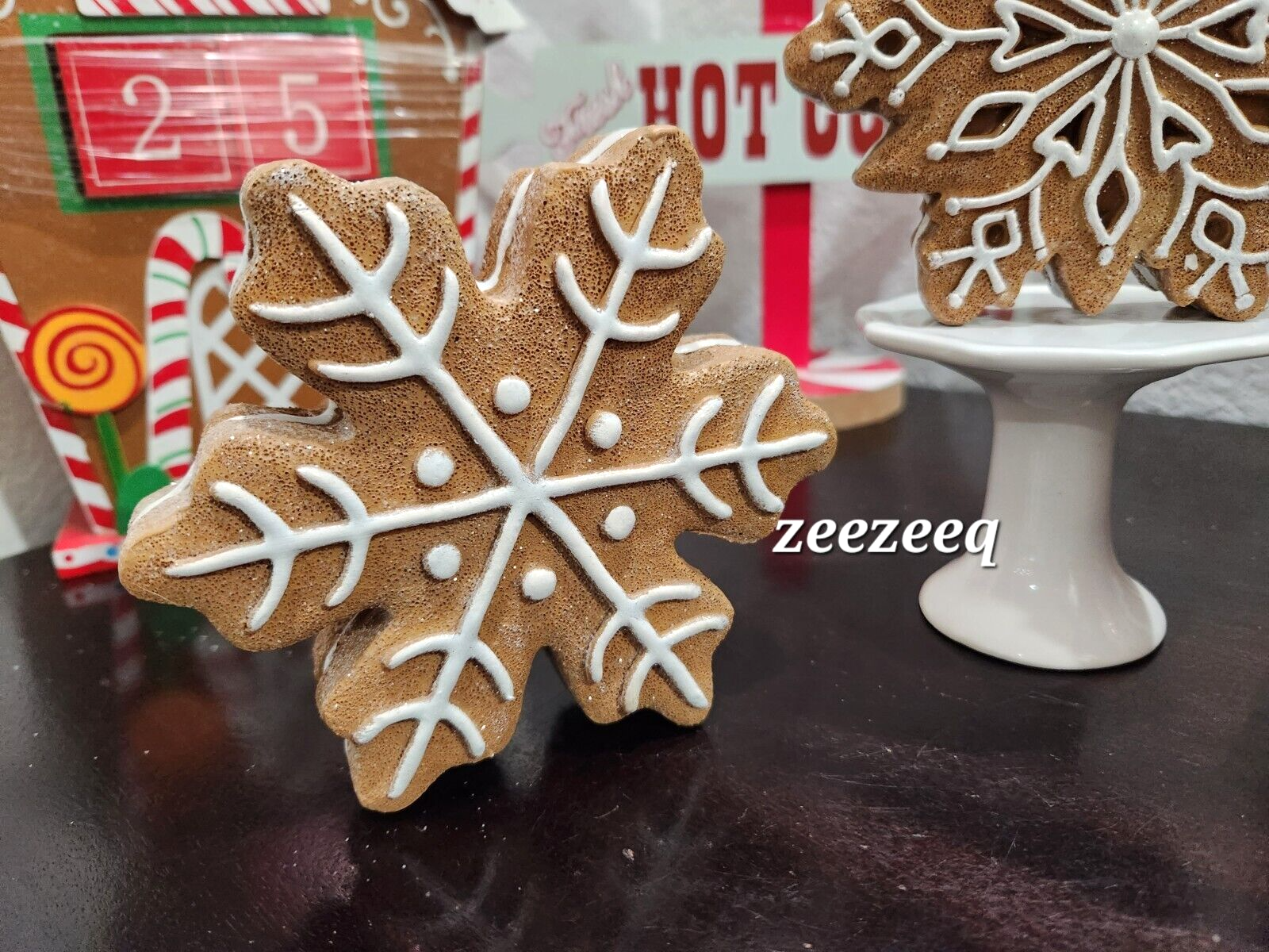 Christmas Gingerbread Snowflakes Peppermint Candy Land Faux Cookies ...