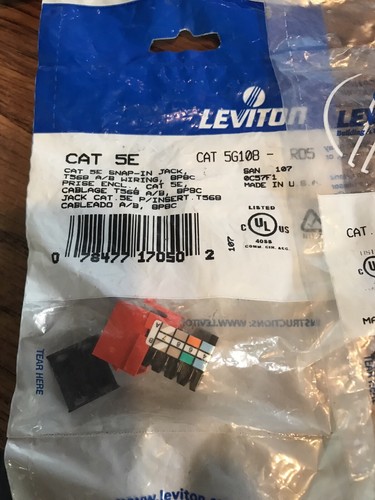 LEVITON - 5G10B-RO5 - 5e COMPLIANT Data jacks 78477170502| eBay