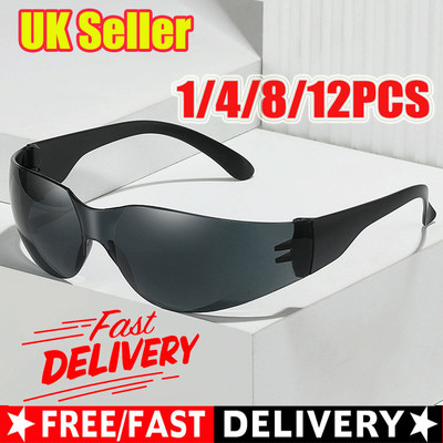 1-12PCS Safety Glasses Tinted Hammer Smoke Lens Bulk Work Eye Protect ...