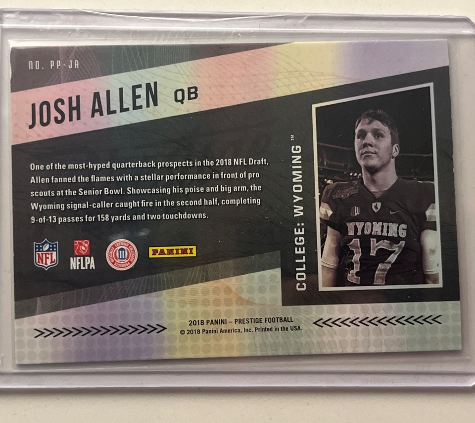 2018 Panini Prestige Josh Allen NFL Passport Rookie Insert Wyoming QB ...